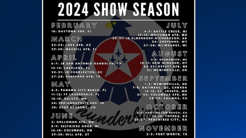 Air Force Thunderbirds release 2024 show schedule Air Force Thunderbirds release 2024 show schedule